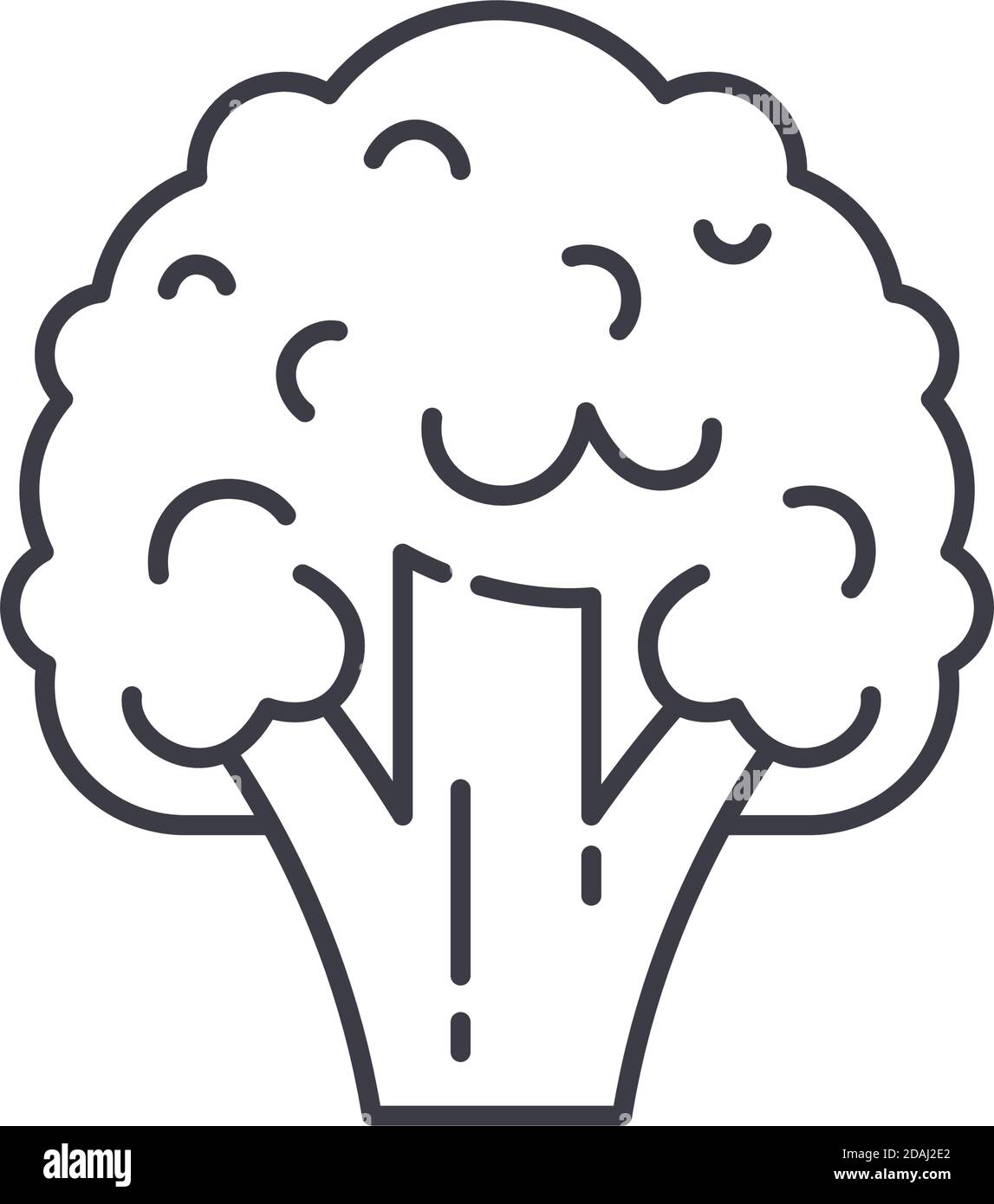 Broccoli icon, linear isolated illustration, thin line vector, web design sign, outline concept ...