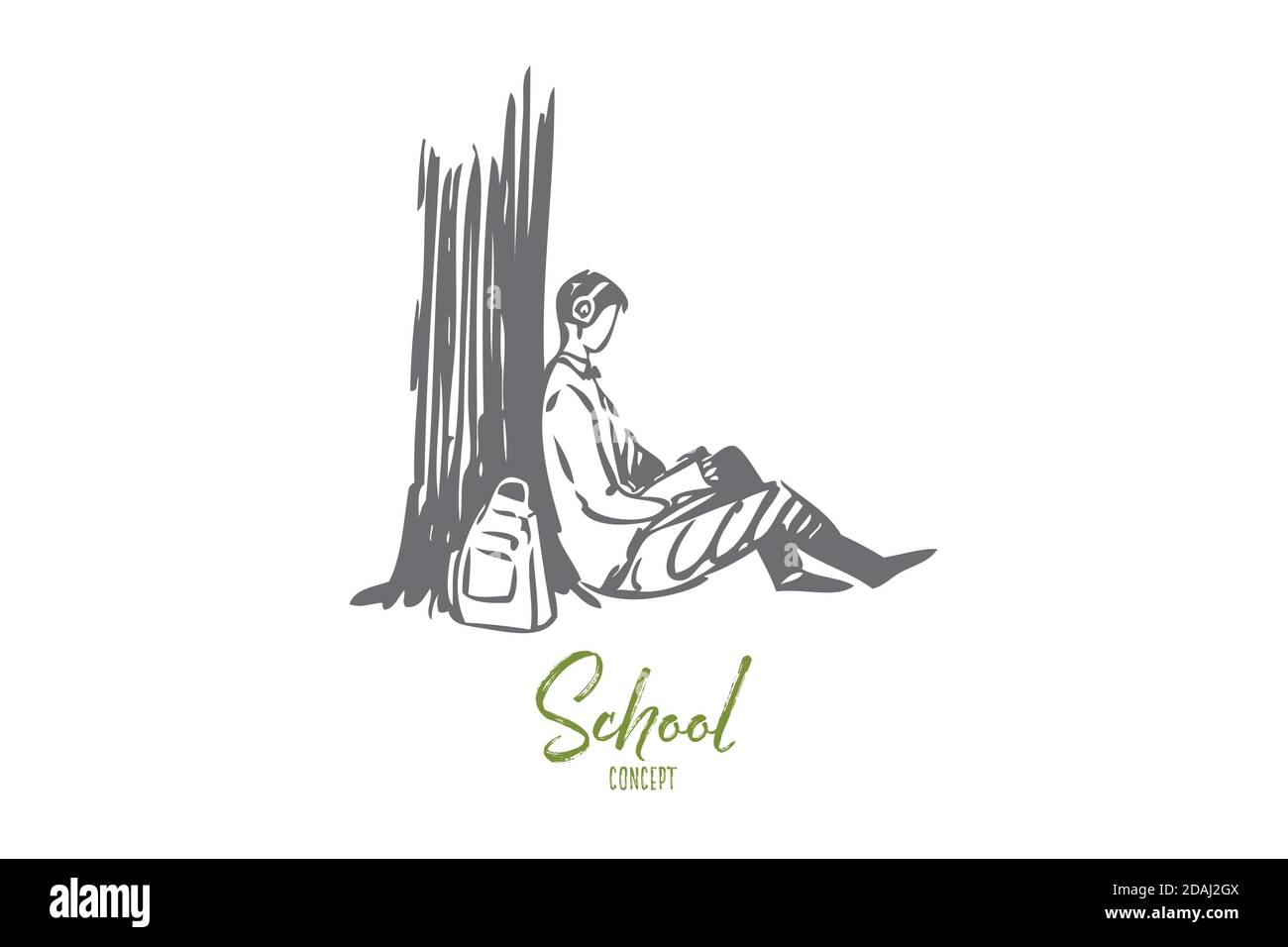 Teenage student concept sketch. Isolated vector illustration Stock ... Teenage student concept sketch. Isolated vector illustration Stock ...