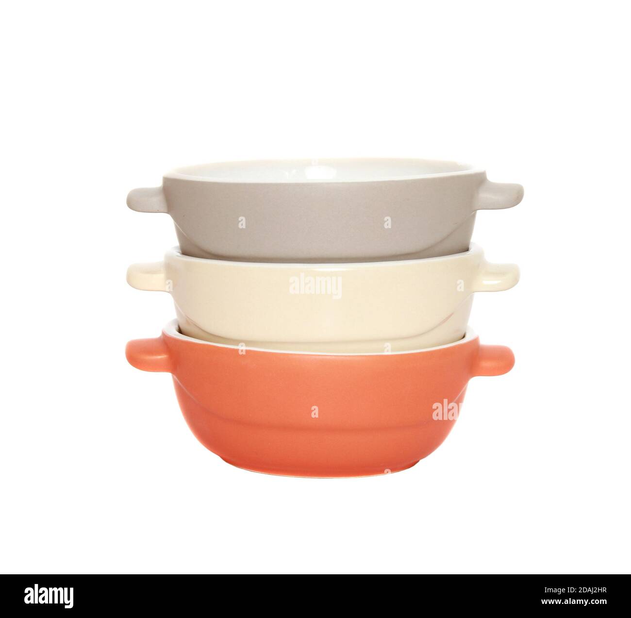 Stack of ceramic bowls isolated on a white background Stock Photo - Alamy