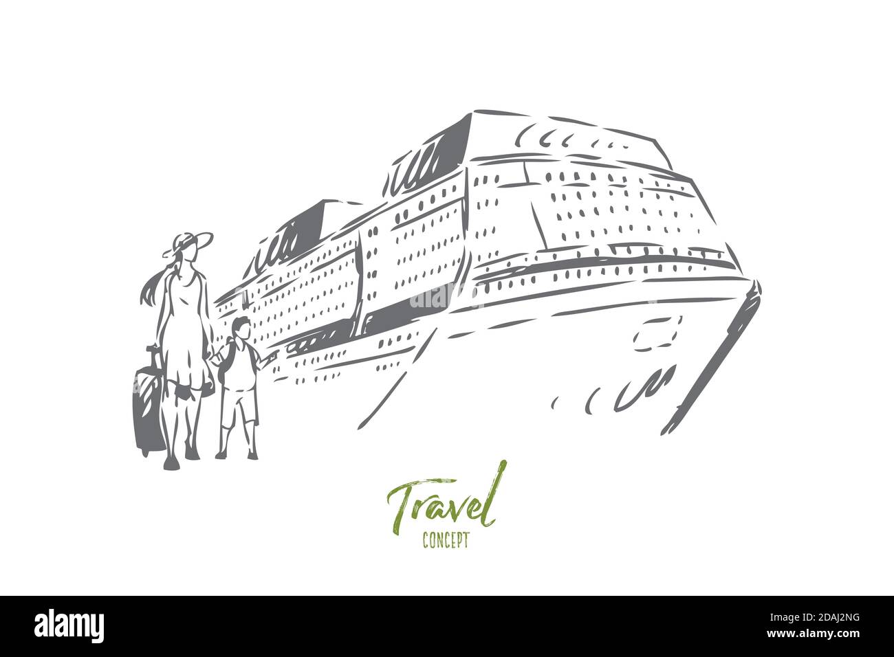 Cruise travel concept sketch. Isolated vector illustration Stock Vector ... Cruise travel concept sketch. Isolated vector illustration Stock Vector ...