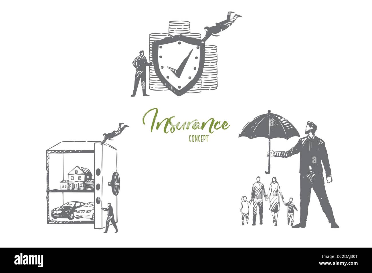 Insurance firm service concept sketch Stock Vector Image & Art - Alamy