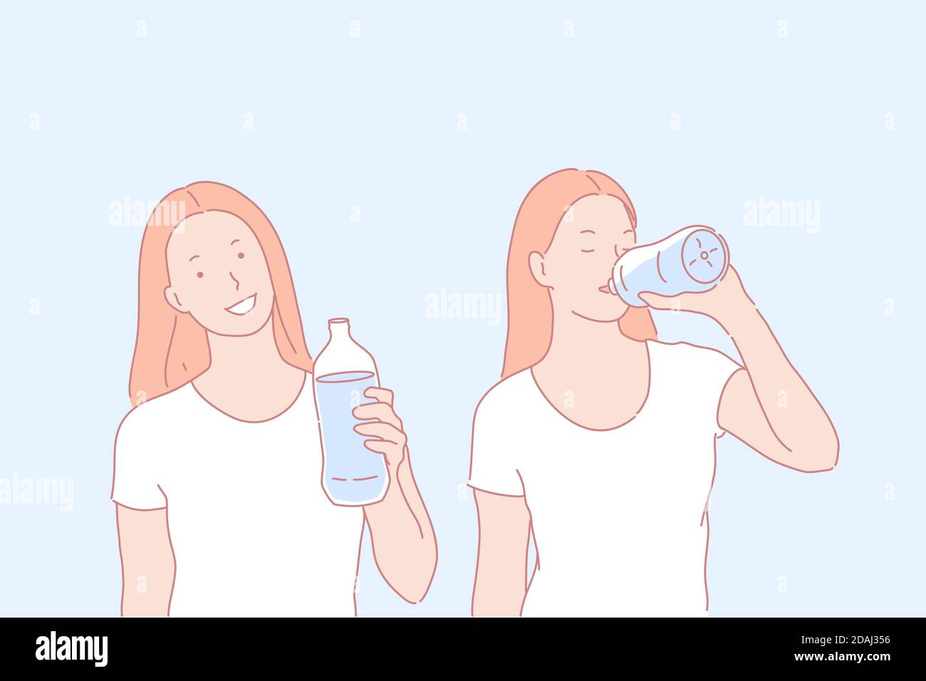 Regular water drinking, healthy habit concept Stock Vector Image & Art ...