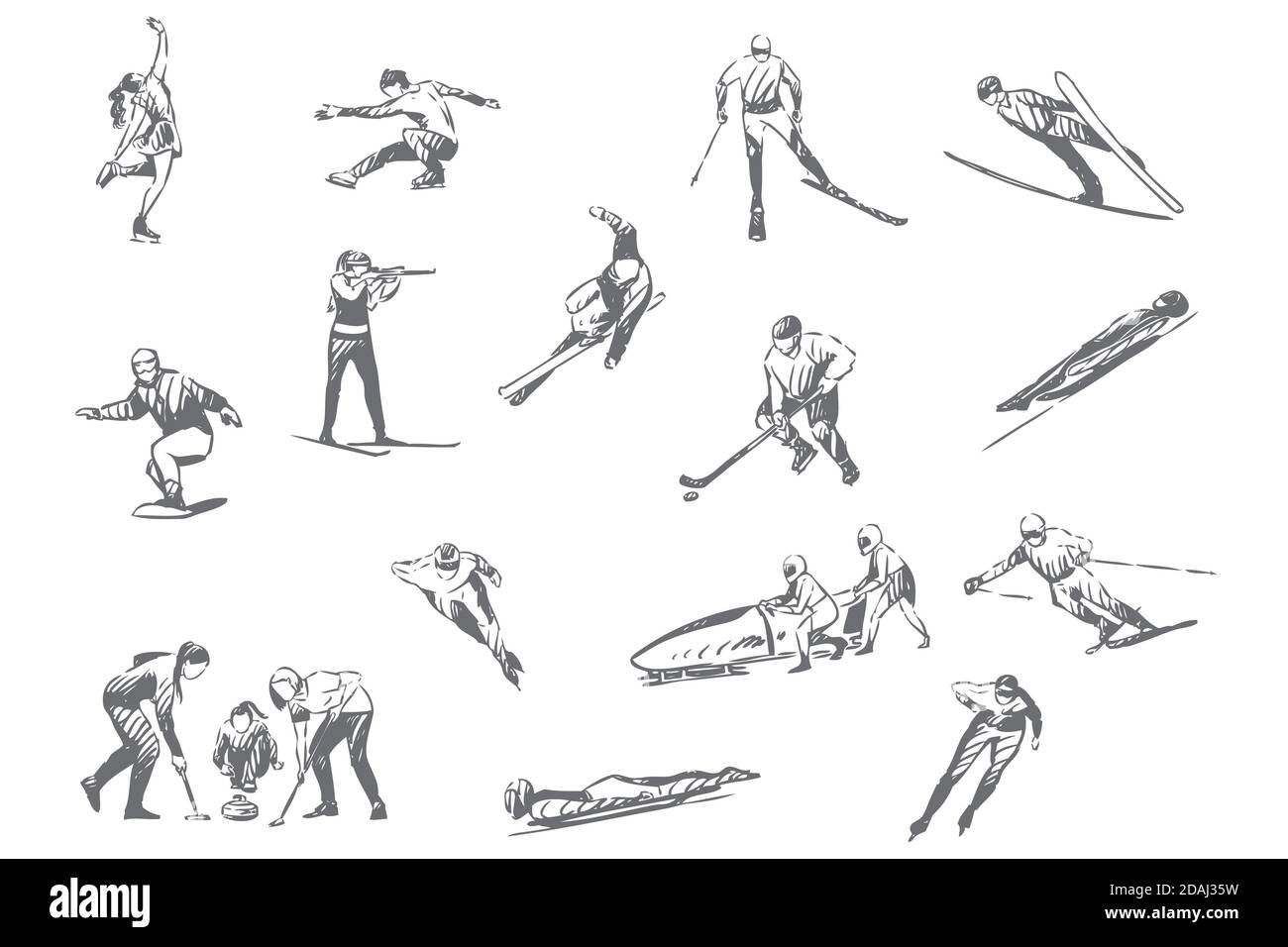 Winter sports set color Stock Vector Images - Alamy