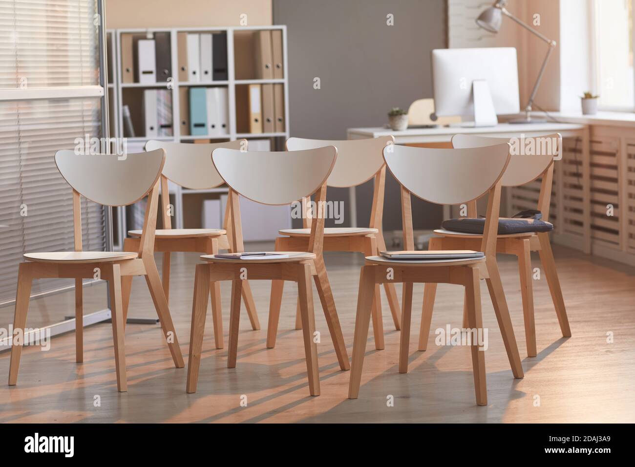 Image of empty chairs at empty office preparing for business meeting ...