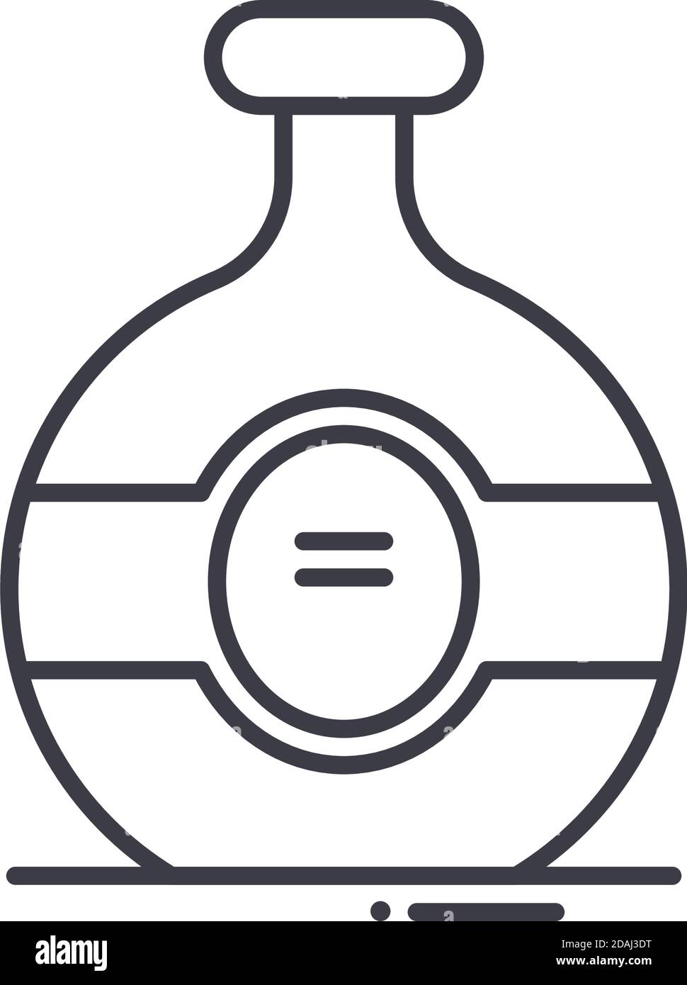 Brandy icon, linear isolated illustration, thin line vector, web design sign, outline concept ...