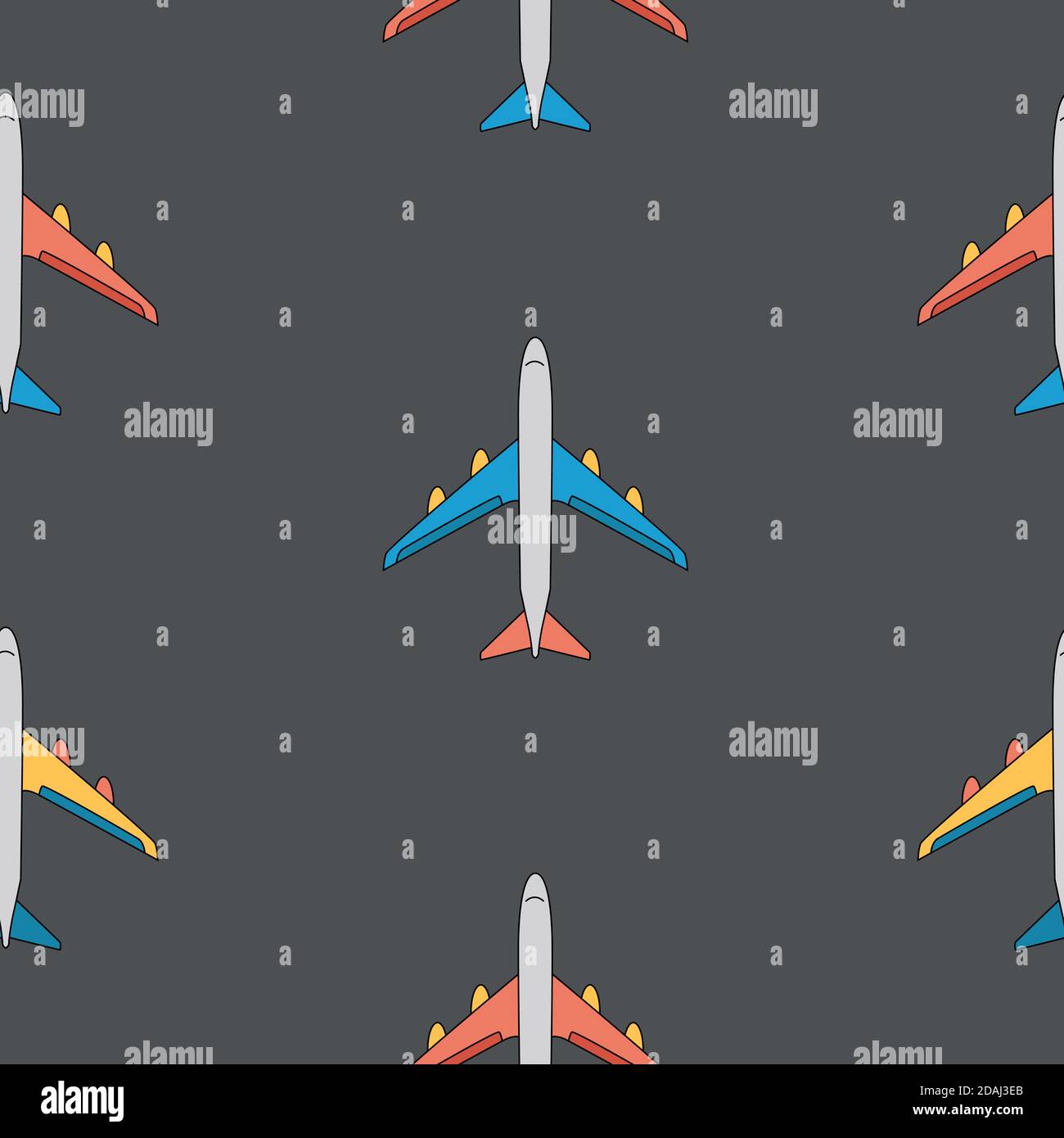 Airplane Seamless Pattern on Background Vector Illustration Stock ...