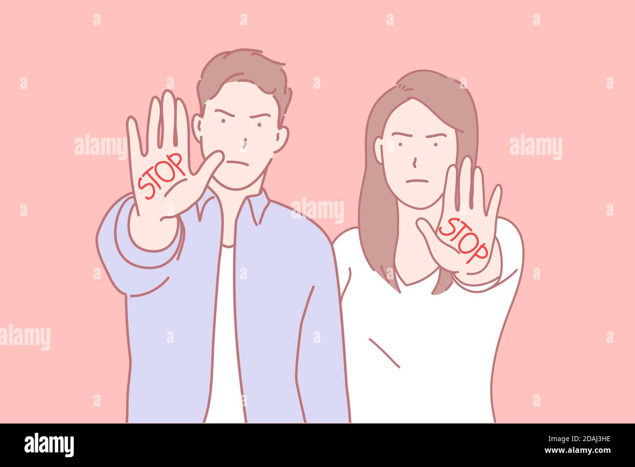 Stop gesture, prevention campaign, community protest concept Stock ...