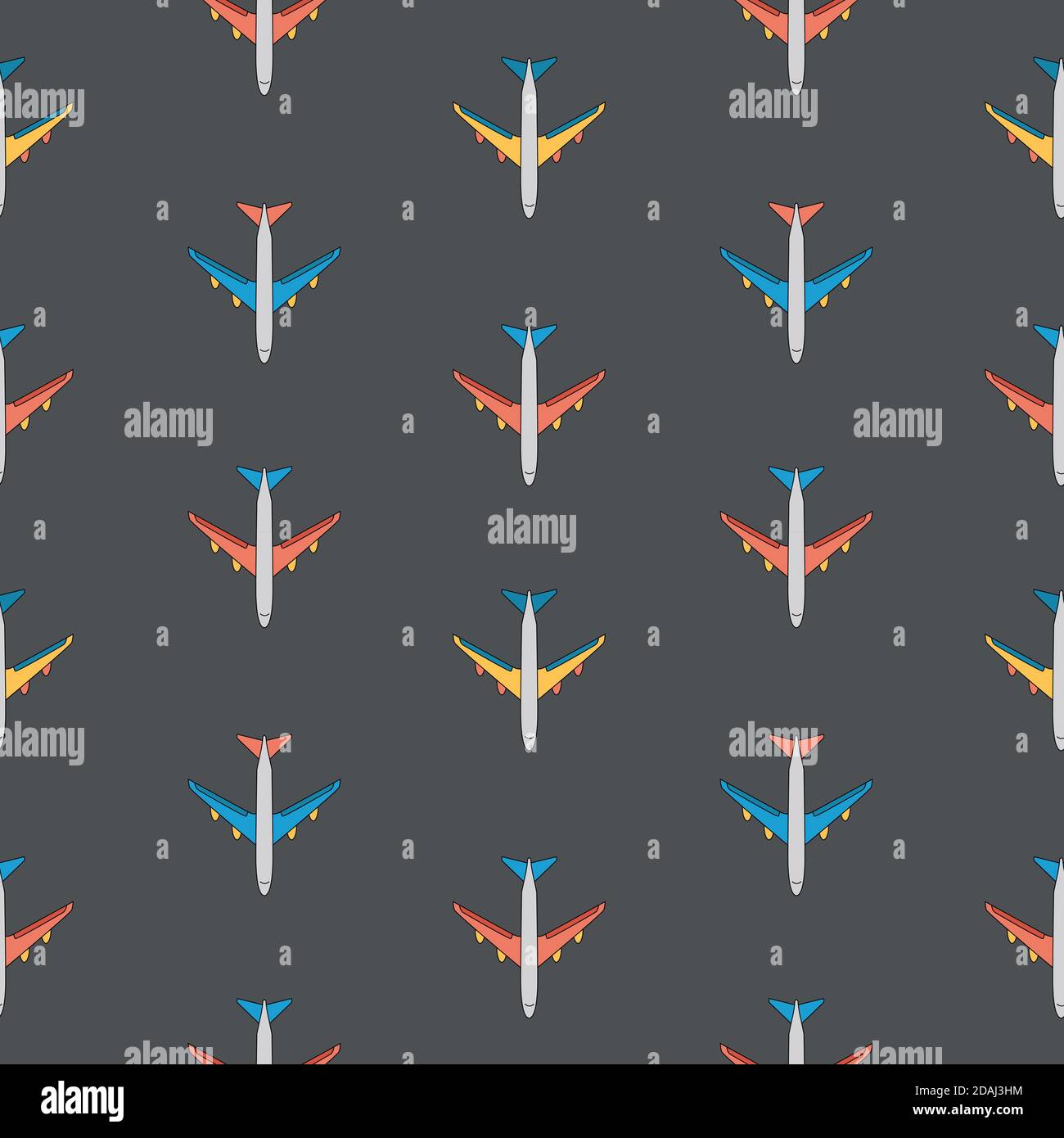 Airplane Seamless Pattern on Background Vector Illustration Stock ...