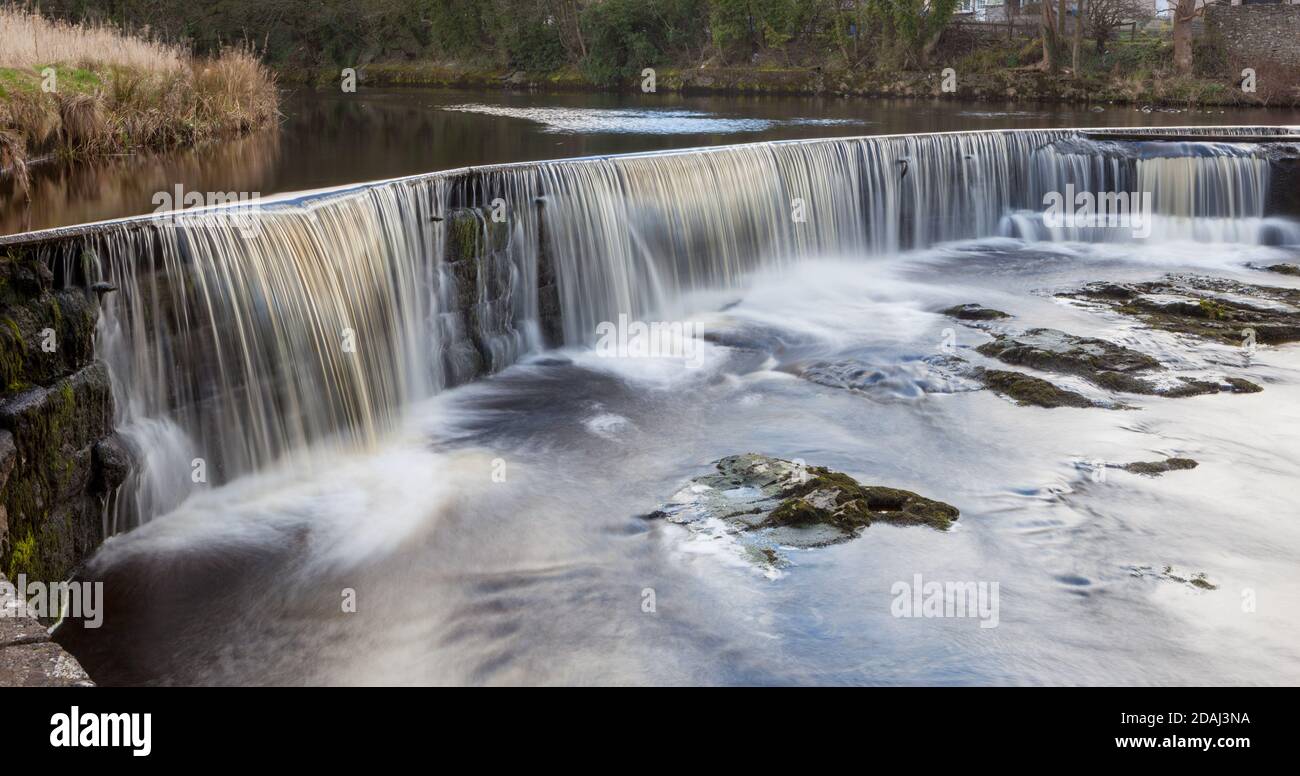 Bridge End Mill Weir, a historic watermill in Settle, North Yorkshire ...