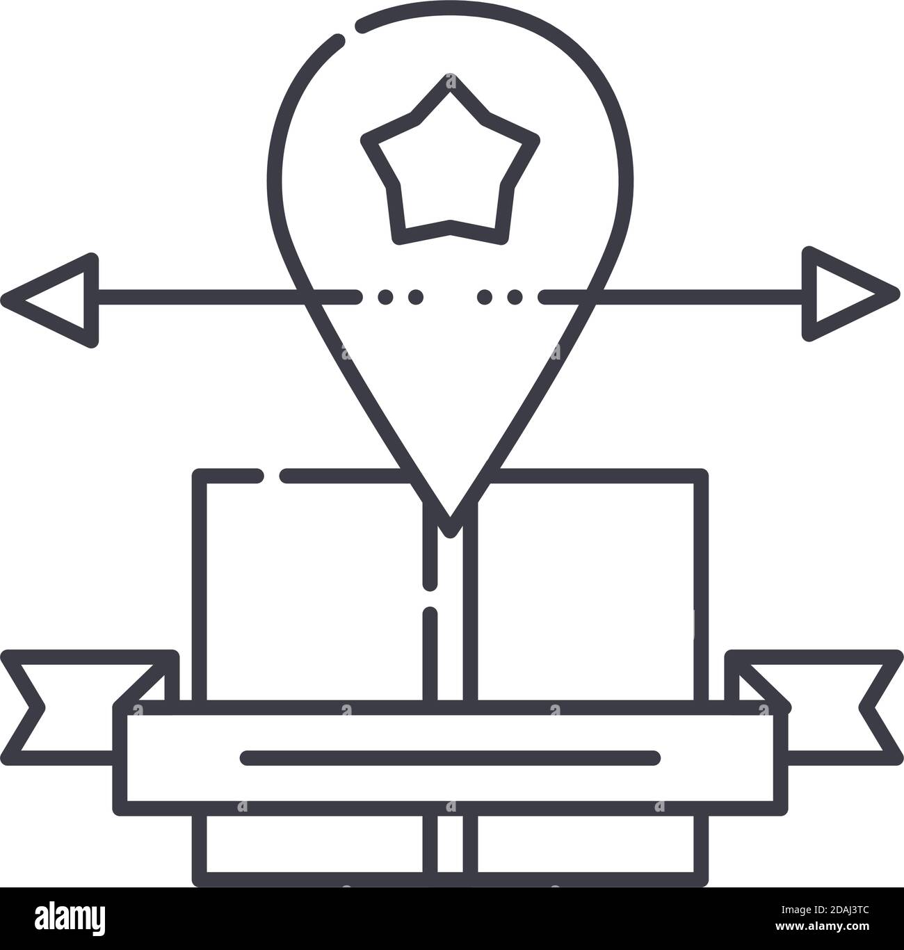 Brand positioning icon, linear isolated illustration, thin line vector ...