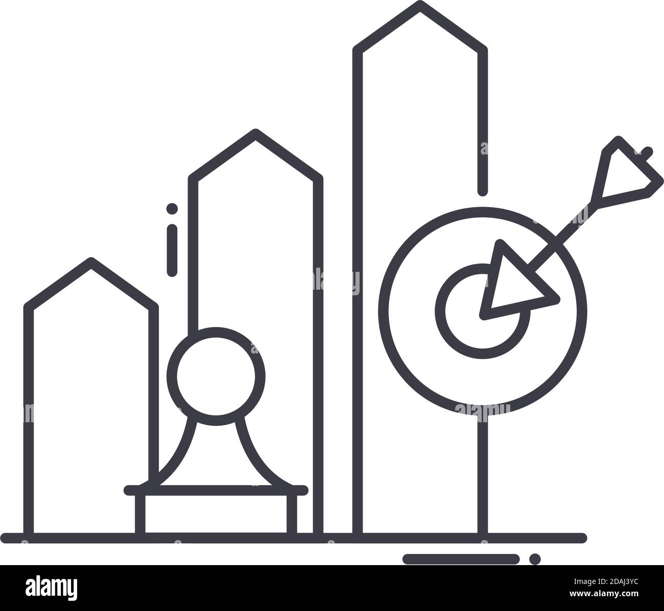 Brand objectives icon, linear isolated illustration, thin line vector ...