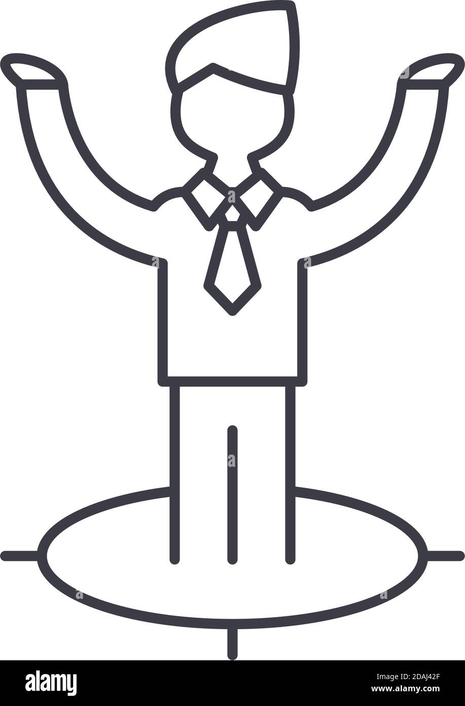 Business leader icon, linear isolated illustration, thin line vector ...