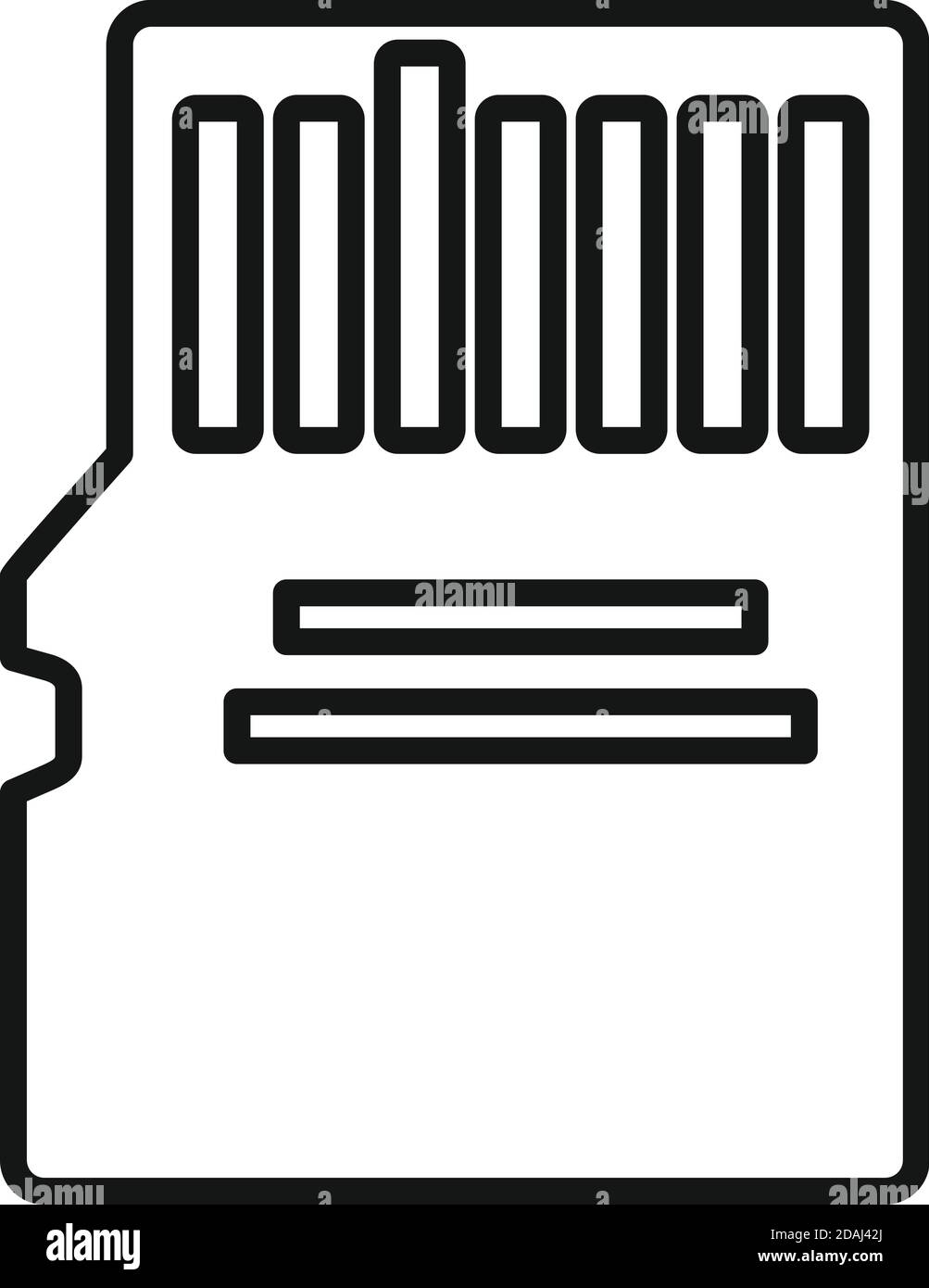 Storage micro ssd card icon, outline style Stock Vector Image & Art - Alamy