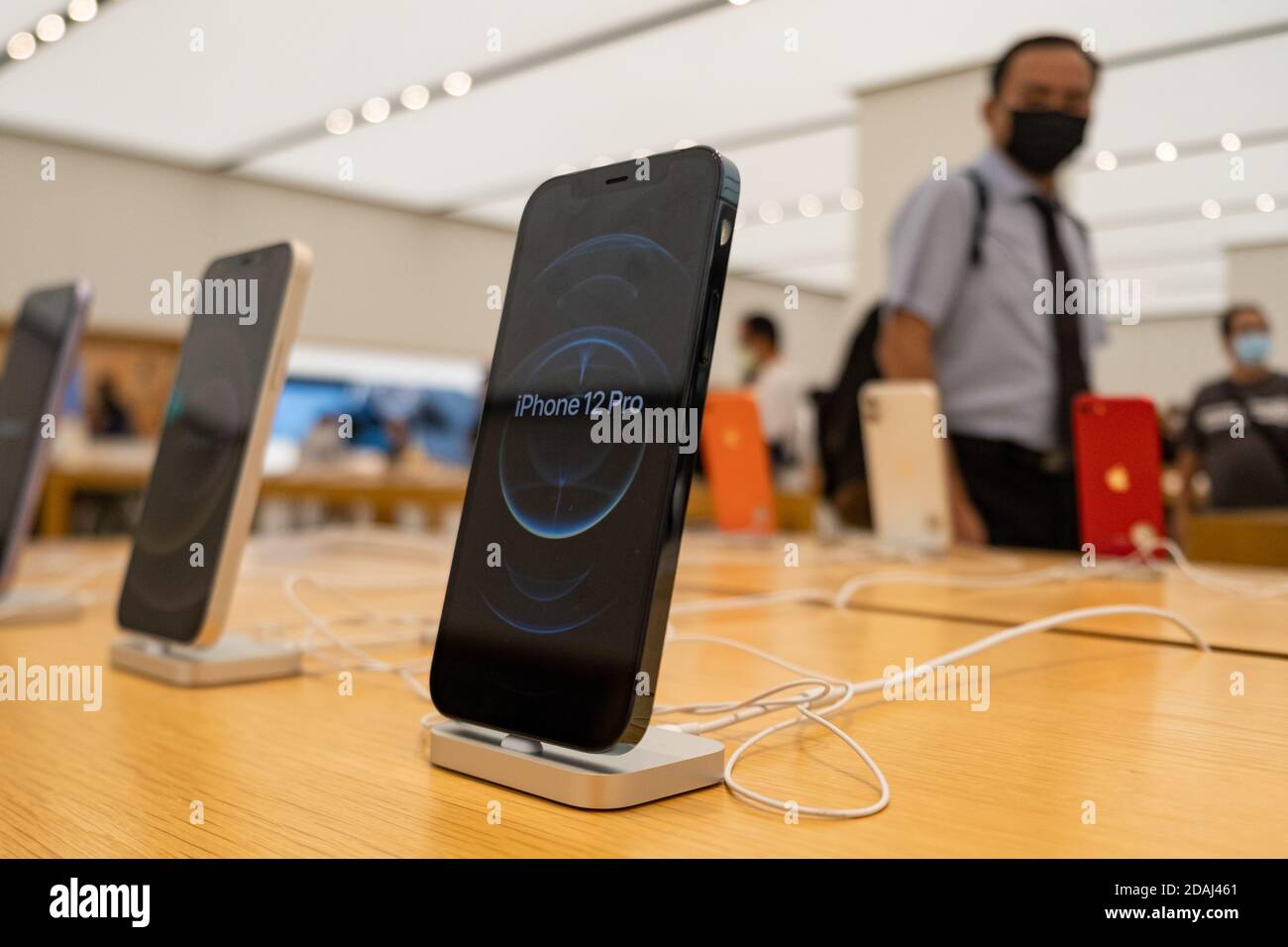 Apple iPhone 12 Pro seen display at an Apple store in Taipei Stock ...