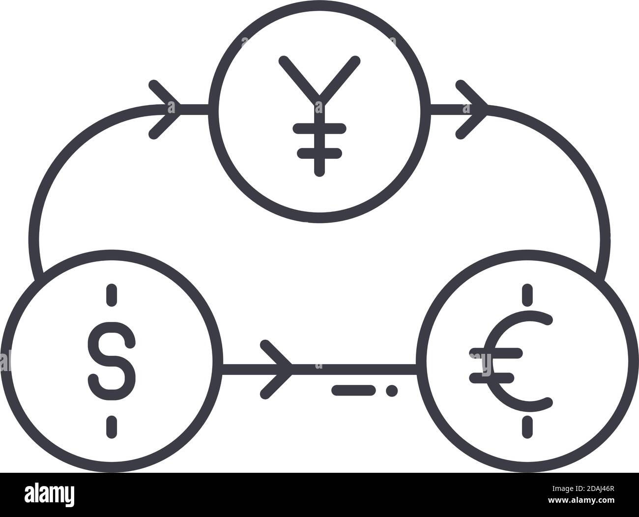 Business loans icon, linear isolated illustration, thin line vector ...