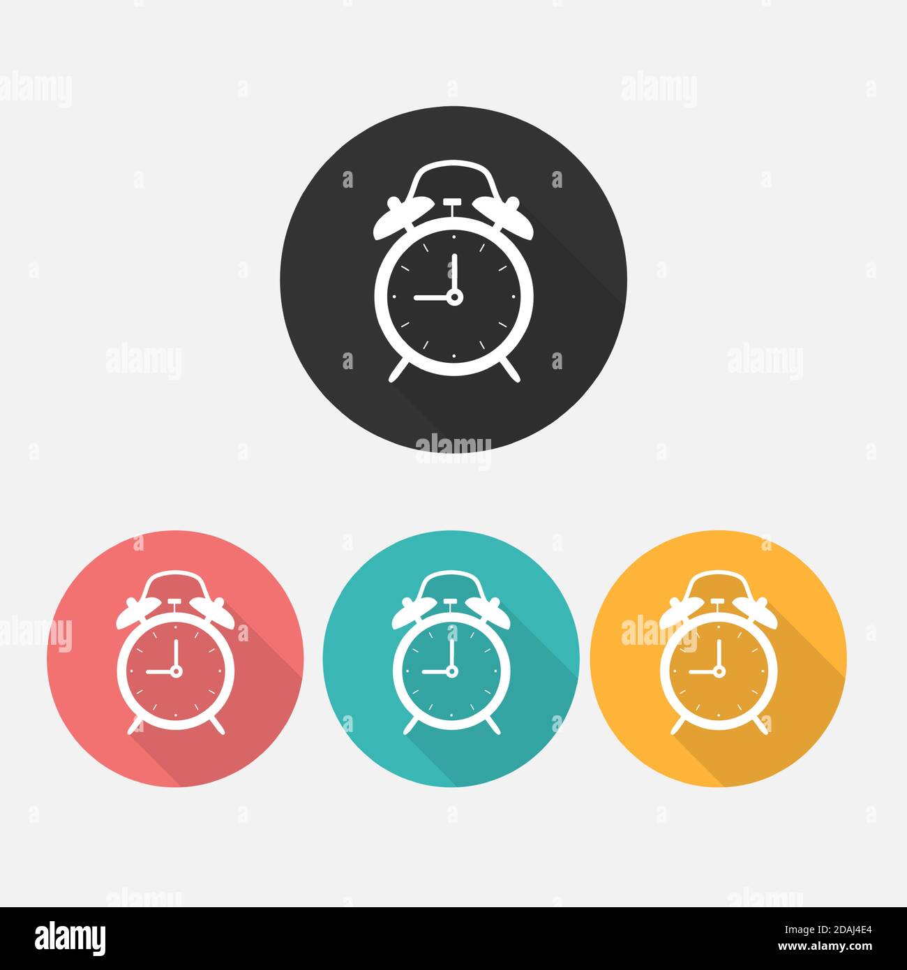 Alarm Clock Icon Isolated on white background. Vector Illustration ...