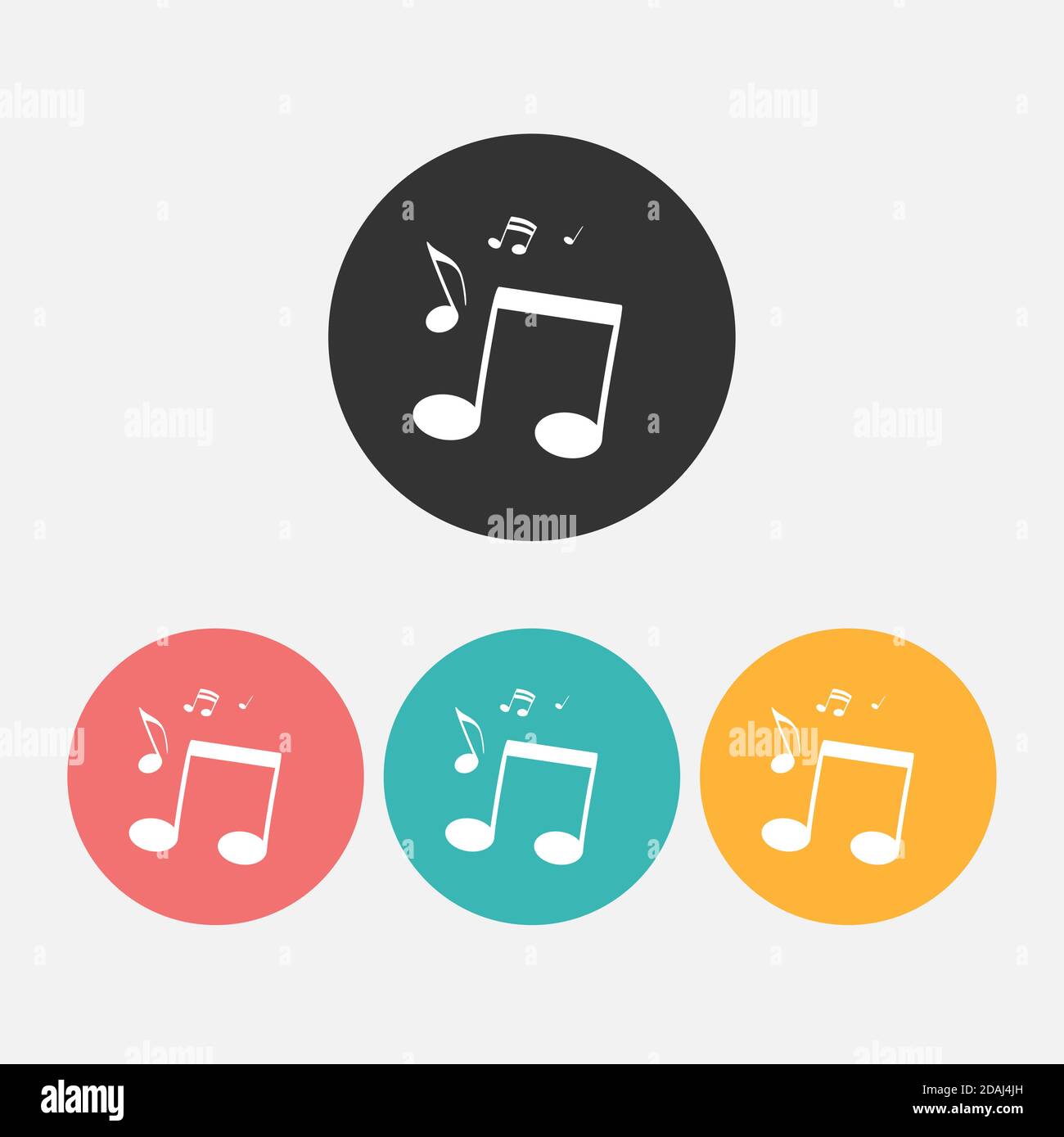 Musical notes Icon isolated on grey. Vector Illustration Stock Vector ...