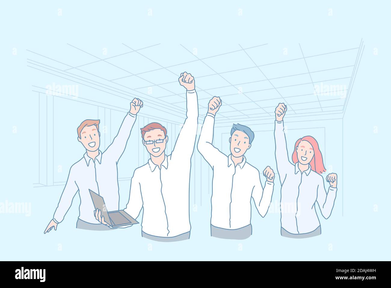 Business, teamwork, win, achievement, excellence concept Stock Vector ...