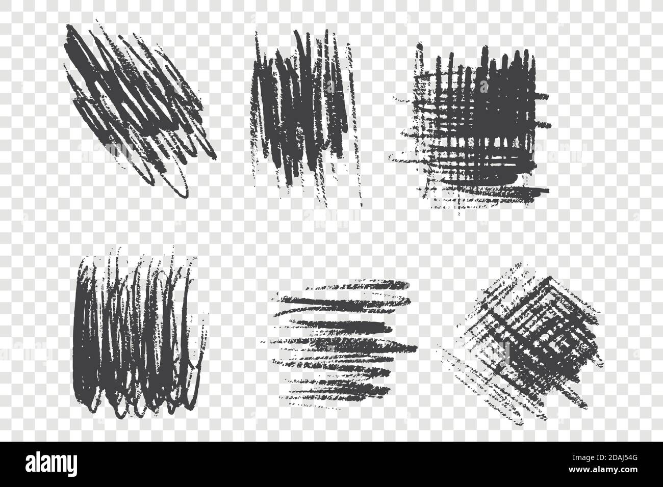 Charcoal pencil scrawl vector illustrations set Stock Vector Image ...