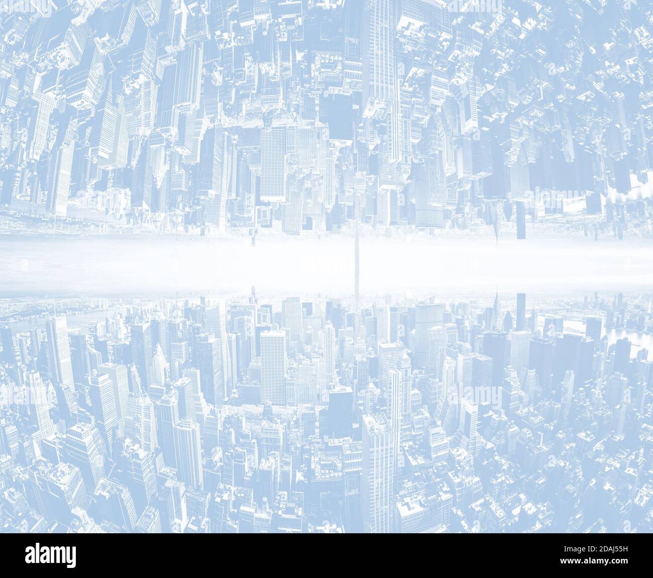 Abstract image of Midtown Manhattan panorama. Image in a light blue ...