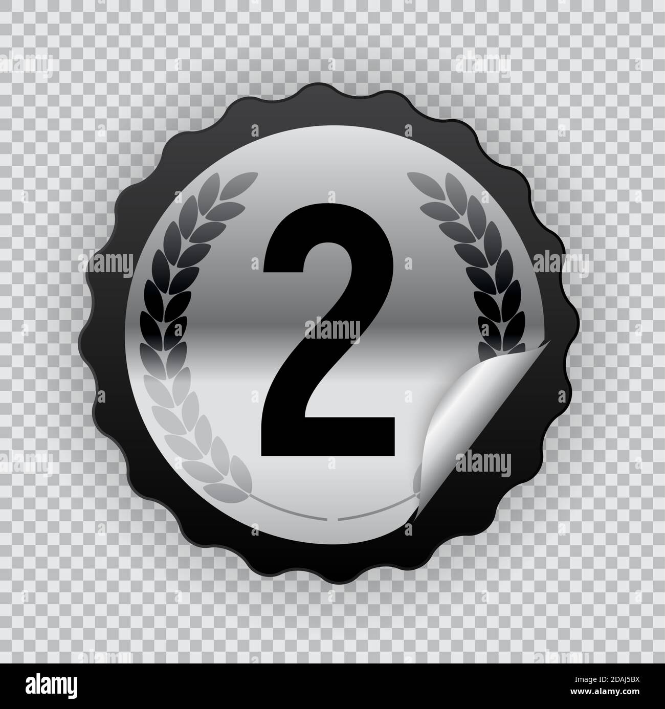 Silver medal. Icon Second place. Vector Illustration Stock Vector Image ...