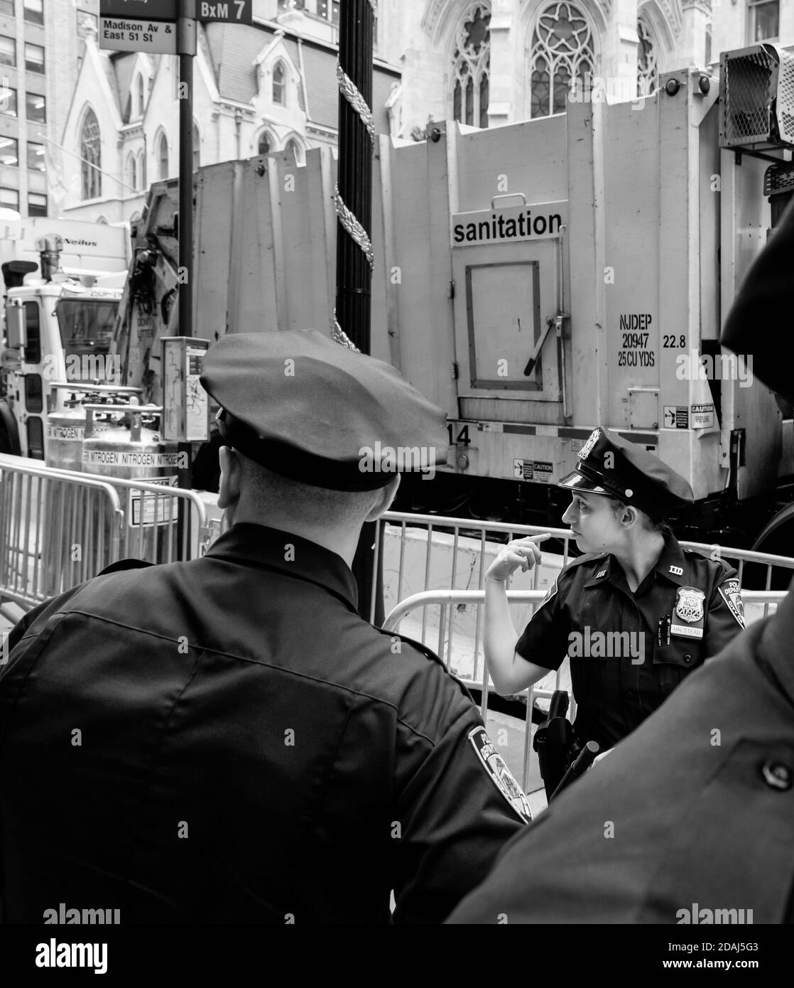Woman police officer on duty patrol Black and White Stock Photos ...