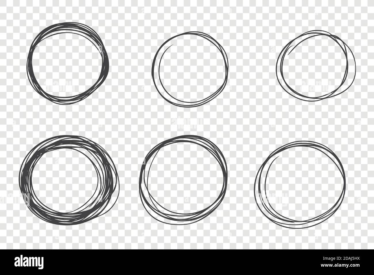 Round hand drawn scribble frames set Stock Vector Image & Art - Alamy
