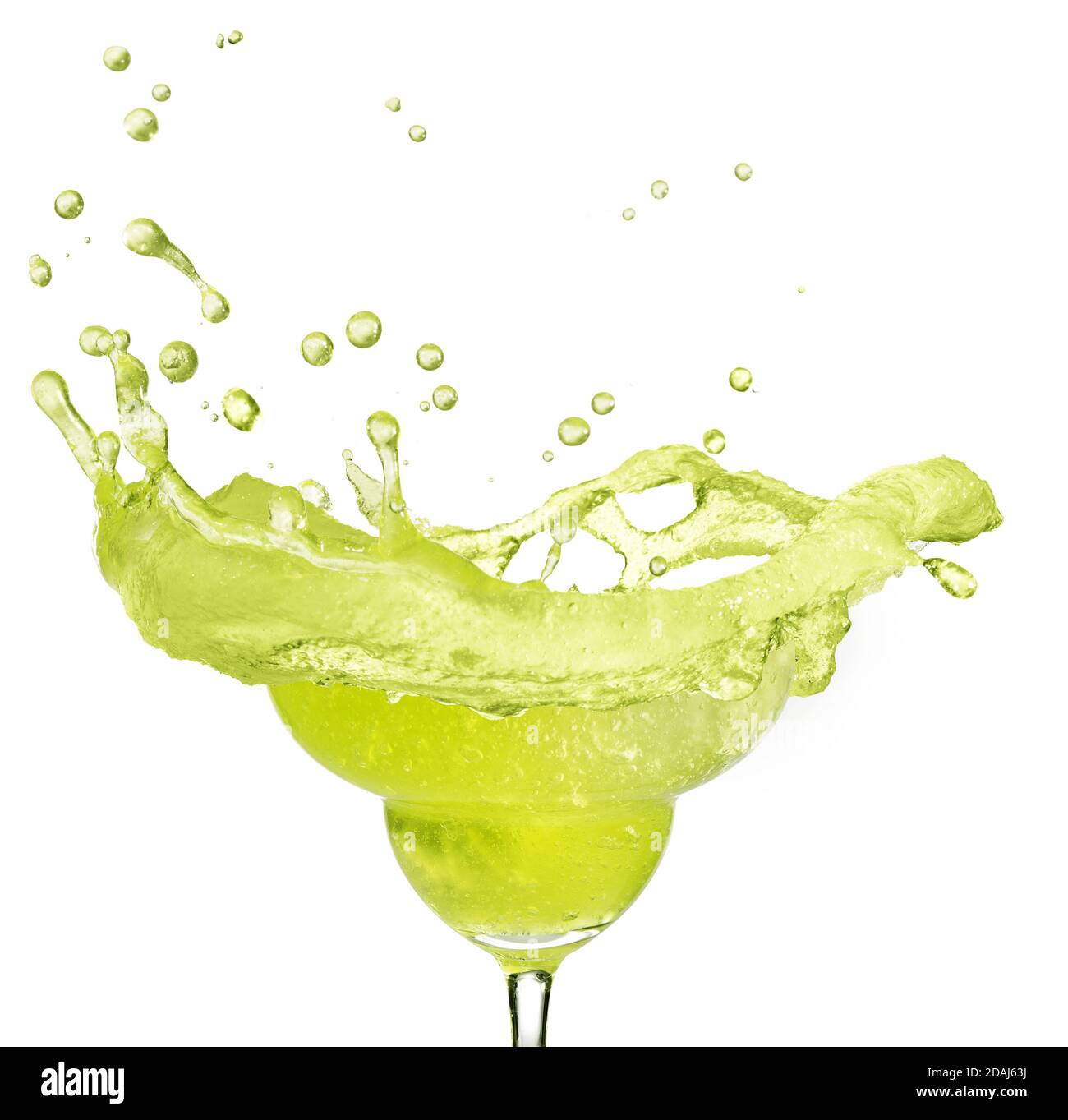 margarita cocktail splashing isolated on white background Stock Photo ...