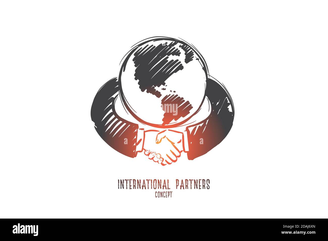 International partners concept. Hand drawn isolated vector Stock Vector ...