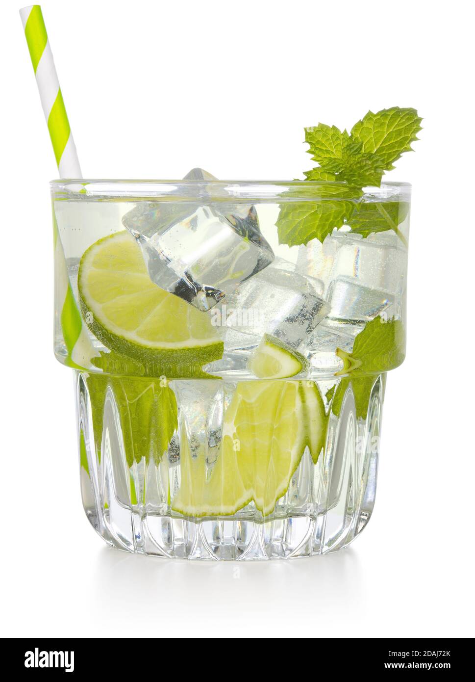 iced mojito cocktail glass isolated on white background Stock Photo - Alamy