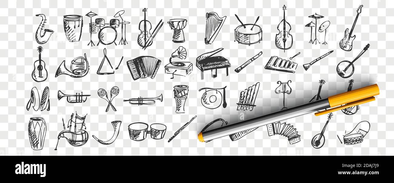 Musical instruments doodle set Stock Vector Image & Art - Alamy Musical instruments doodle set Stock Vector Image & Art - Alamy