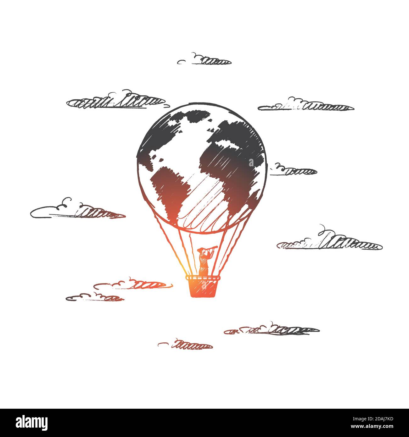 Globalization concept. Hand drawn isolated vector Stock Vector Image & Art - Alamy