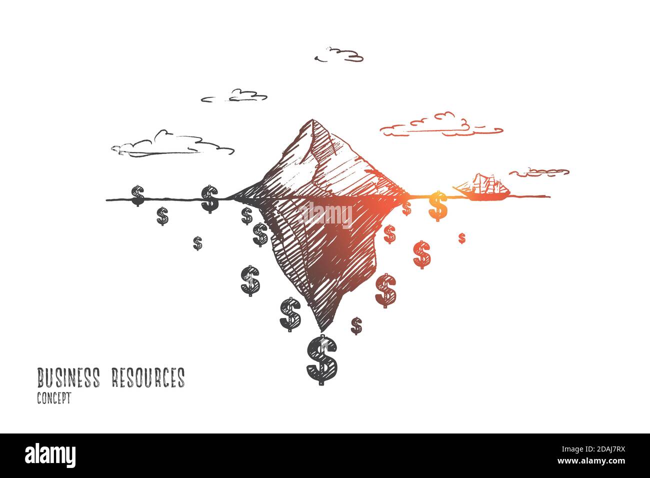 Business progress concept. Hand drawn isolated vector Stock Vector ...