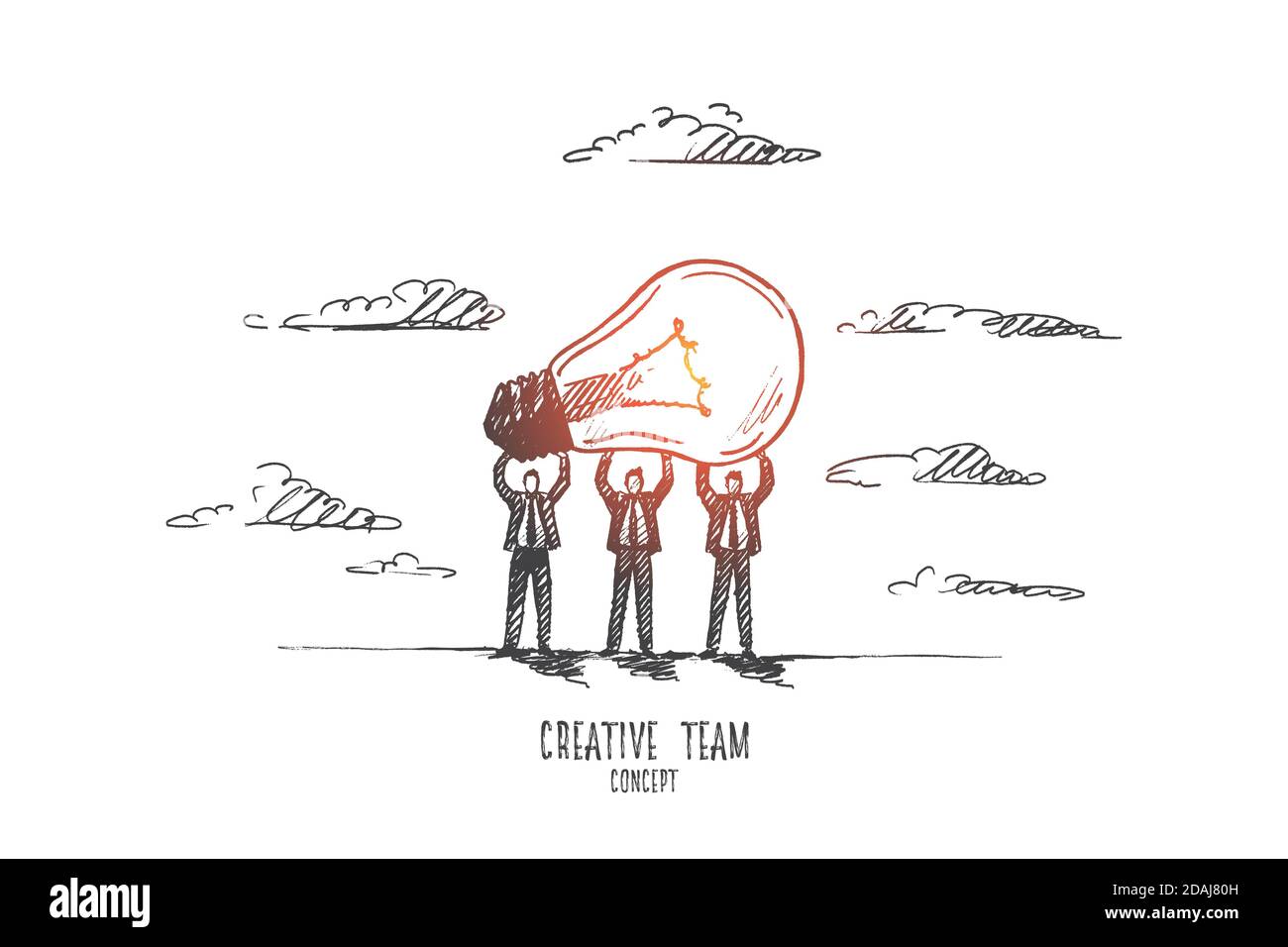 Creative team concept. Hand drawn isolated vector Stock Vector Image ...