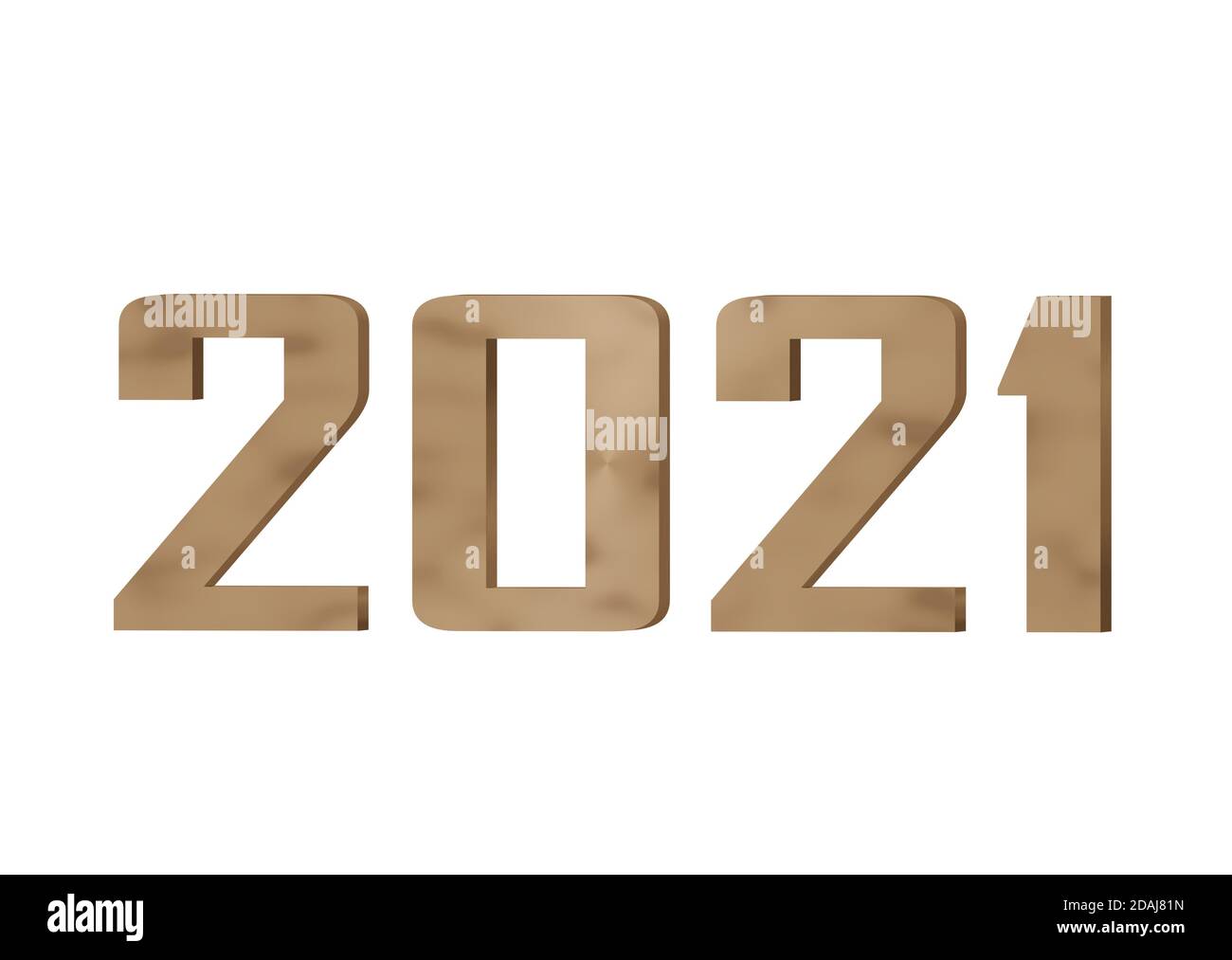 metal number new year 2021 isolated on white background, 3d render ...