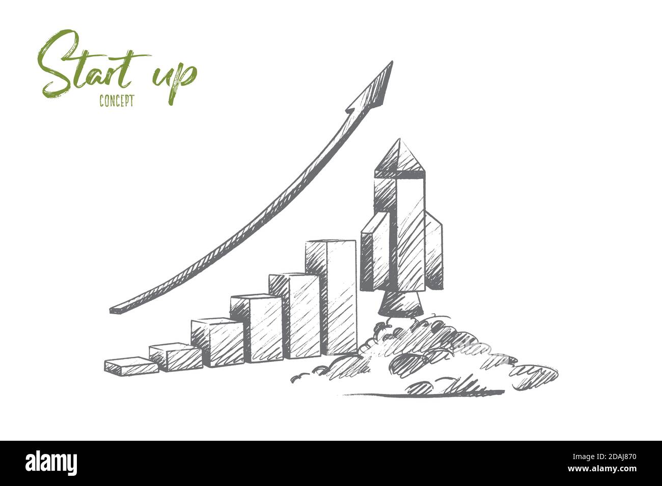 Start up concept. Hand drawn isolated vector Stock Vector Image & Art ...