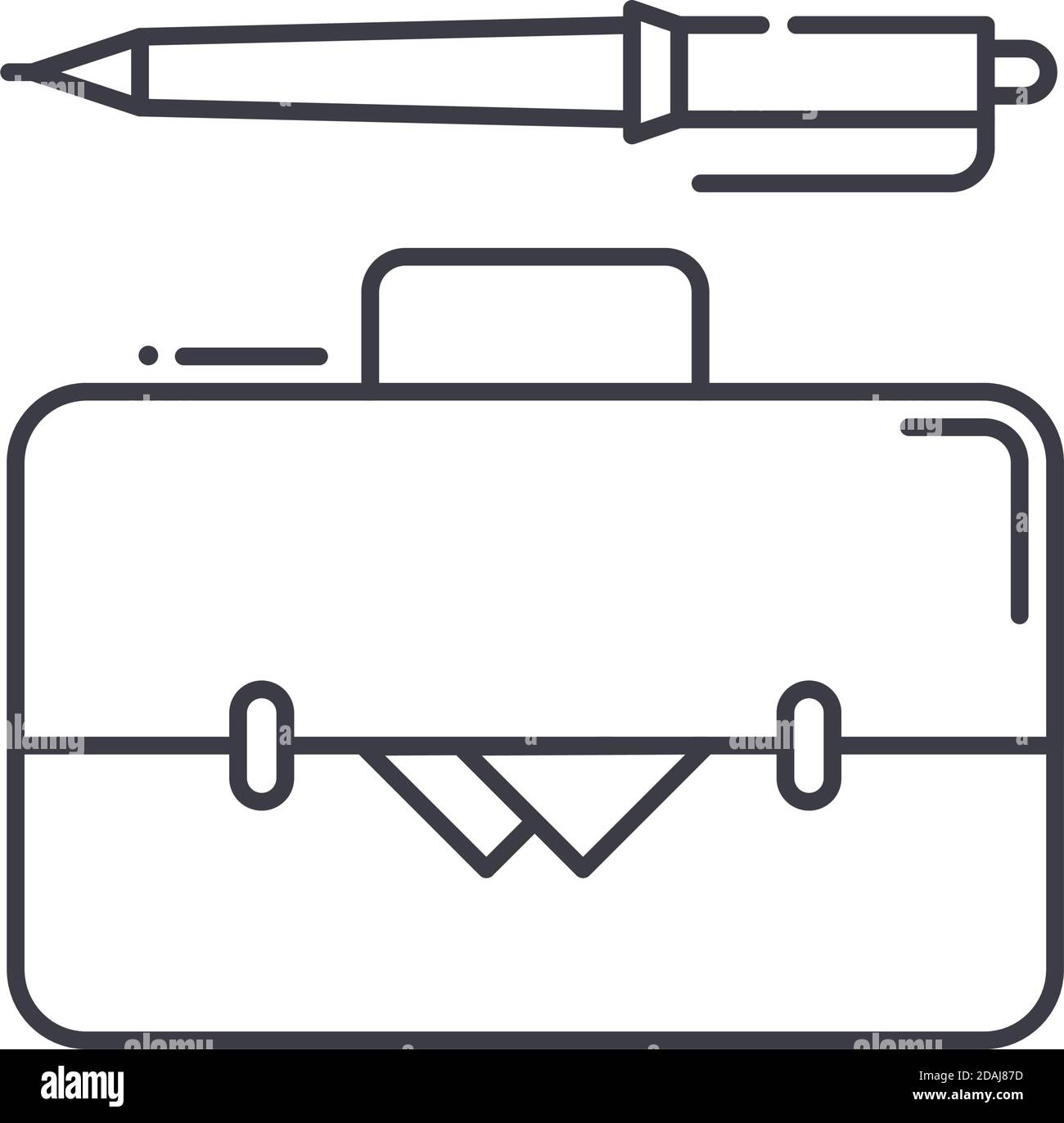 Business case icon, linear isolated illustration, thin line vector, web ...