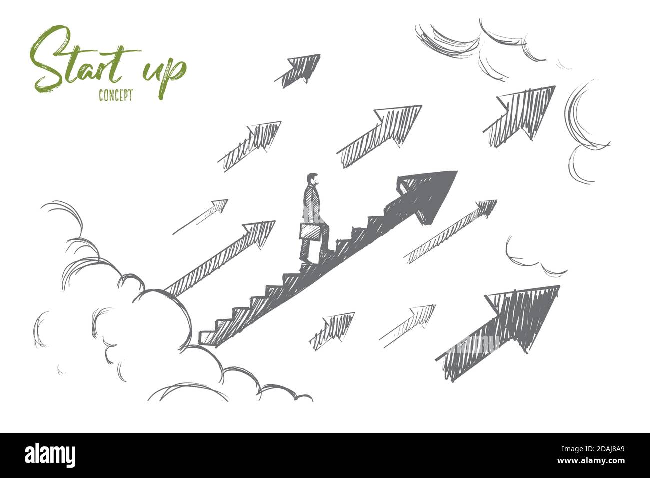 Start up concept. Hand drawn isolated vector Stock Vector Image & Art ...