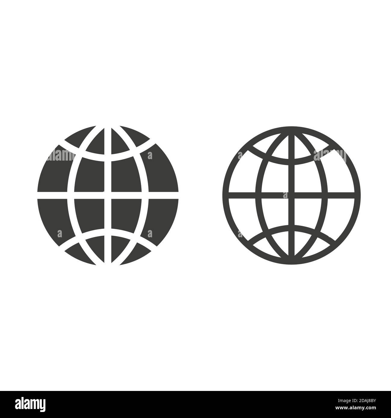 Globe emblem set. Icon isolated on white background. Vector ...