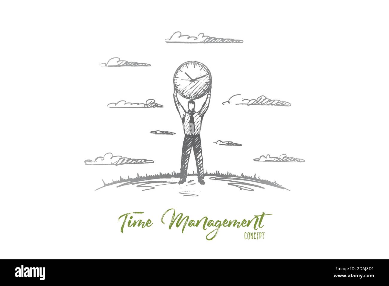 Time management concept. Hand drawn isolated vector Stock Vector Image ...