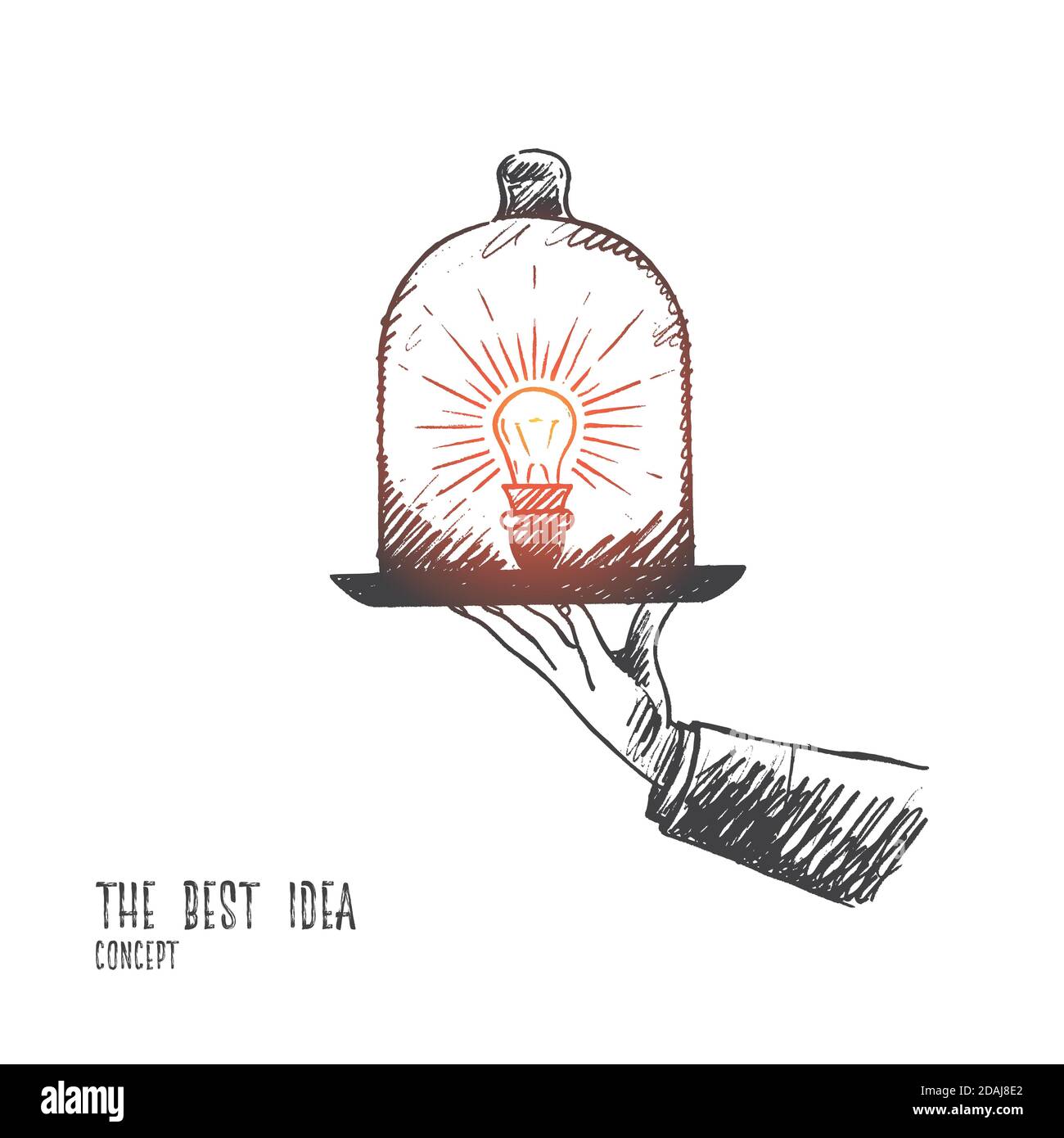 The best idea concept. Hand drawn isolated vector Stock Vector Image ...