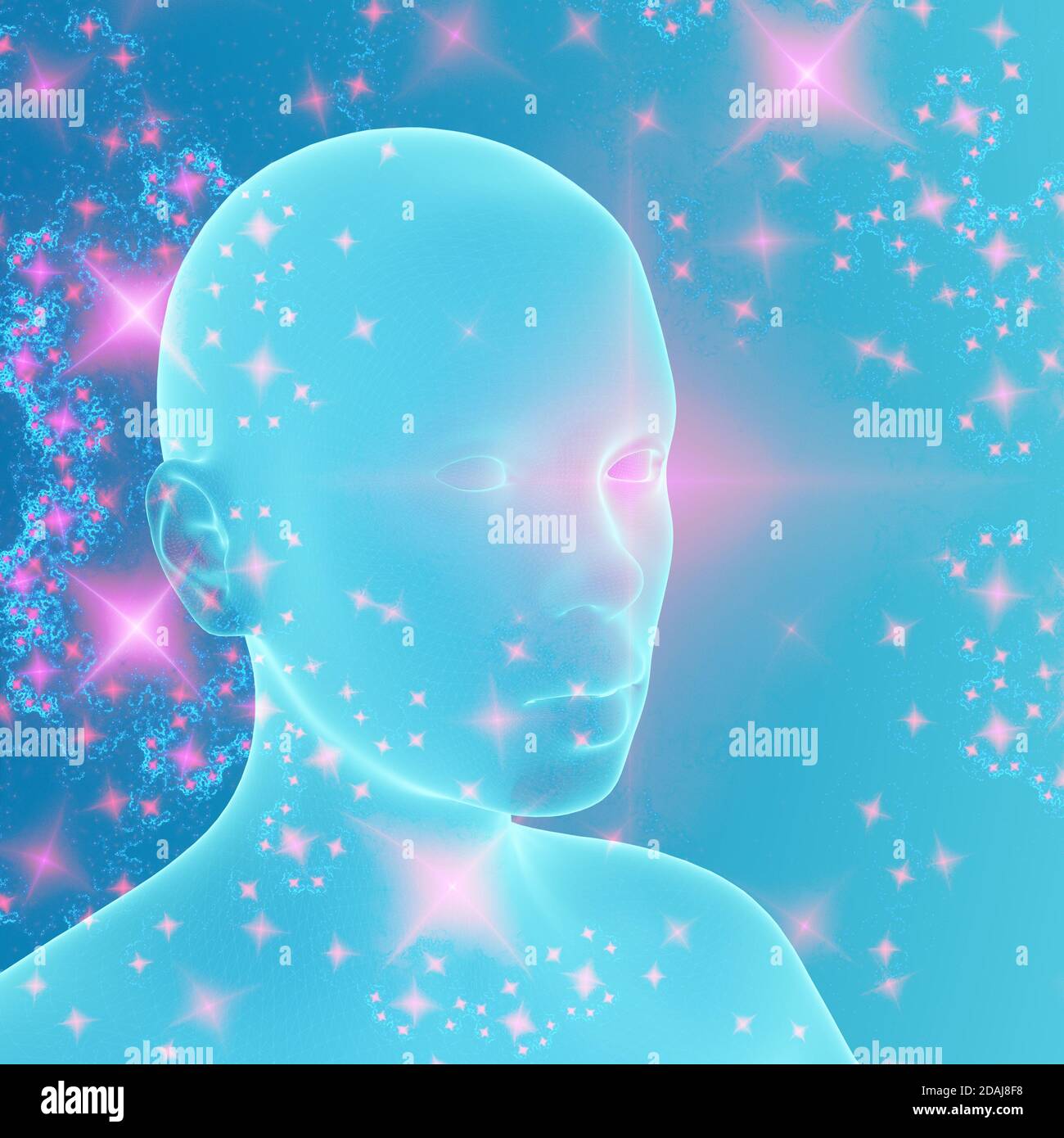 concept of soul or consciousness, knowing yourself, overmind, colored ...