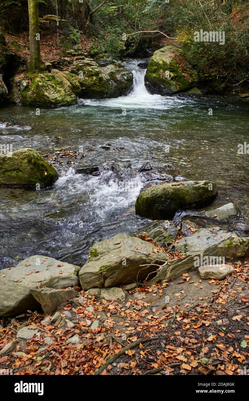 River Cornaa and small waterfall in the autumnal glen Stock Photo - Alamy