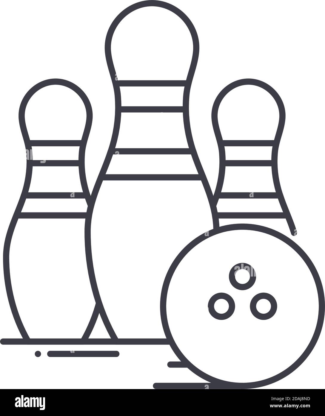 Bowling icon, linear isolated illustration, thin line vector, web ...