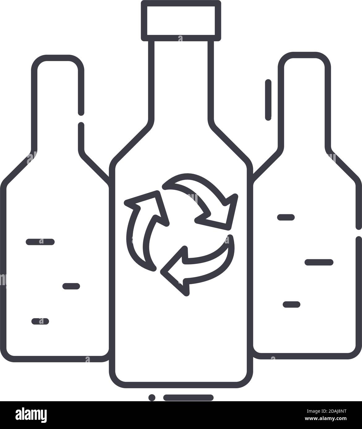 Bottle recycle icon, linear isolated illustration, thin line vector ...