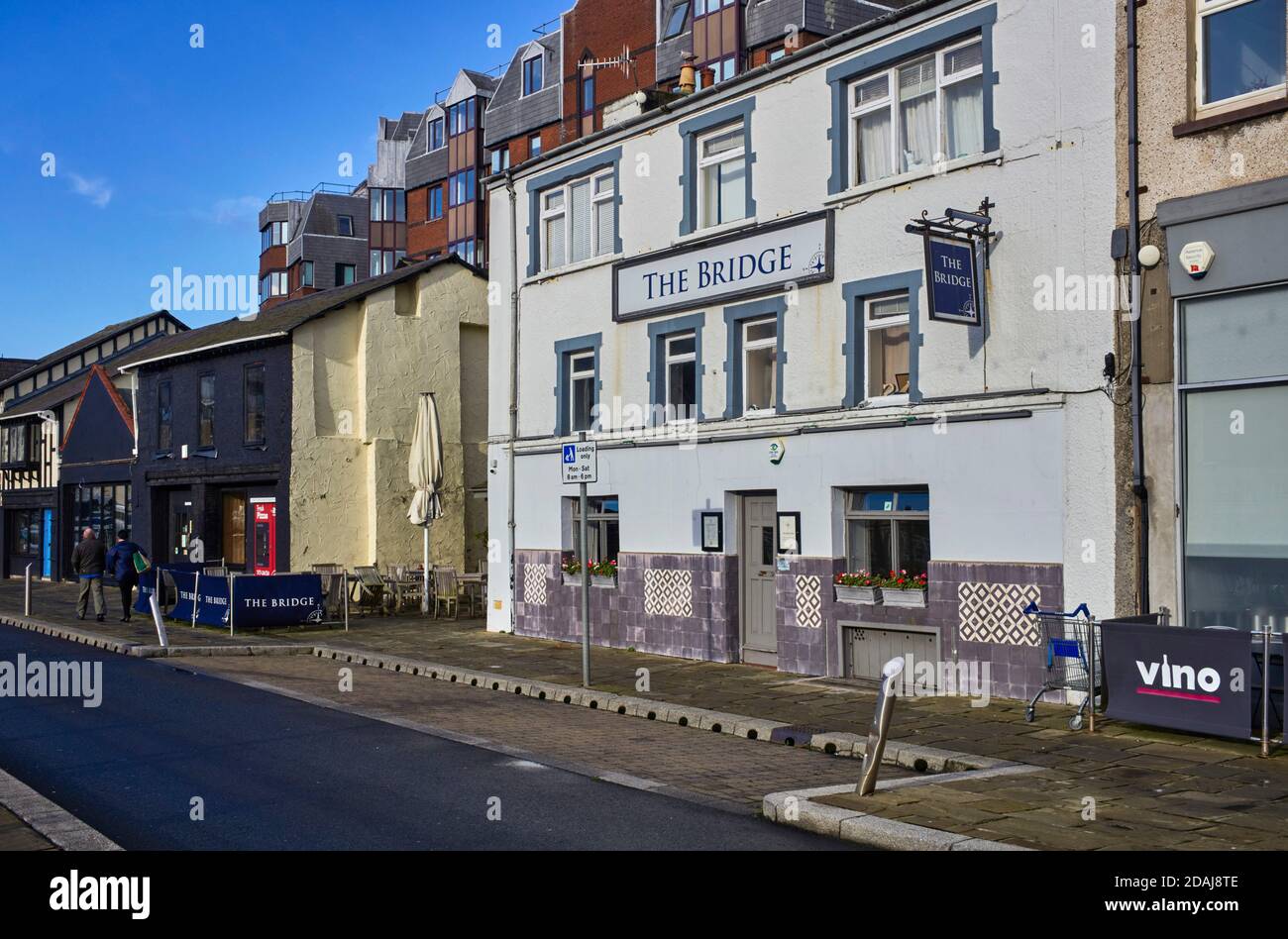 The Bridge Public house on North Quay, Douglas, Isle of Man Stock Photo ...