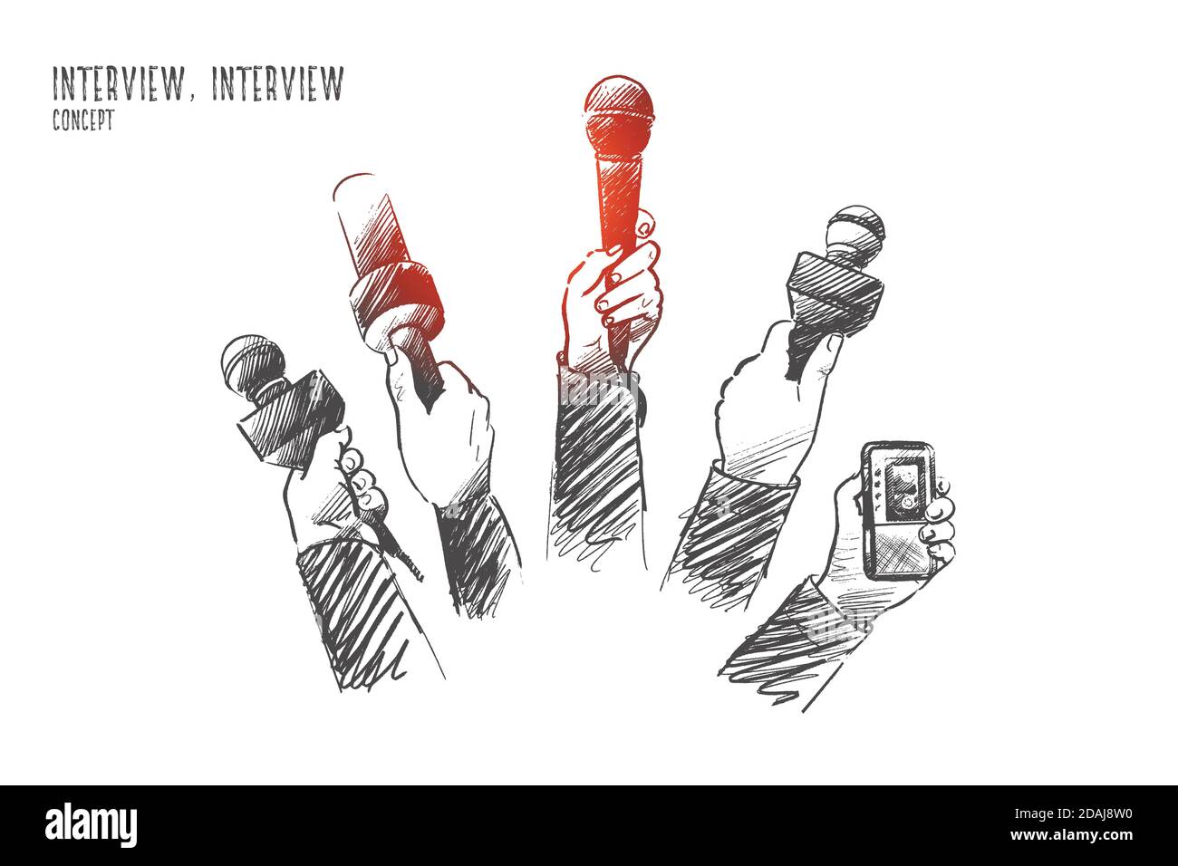 Interview concept. Hand drawn isolated vector Stock Vector Image & Art ...