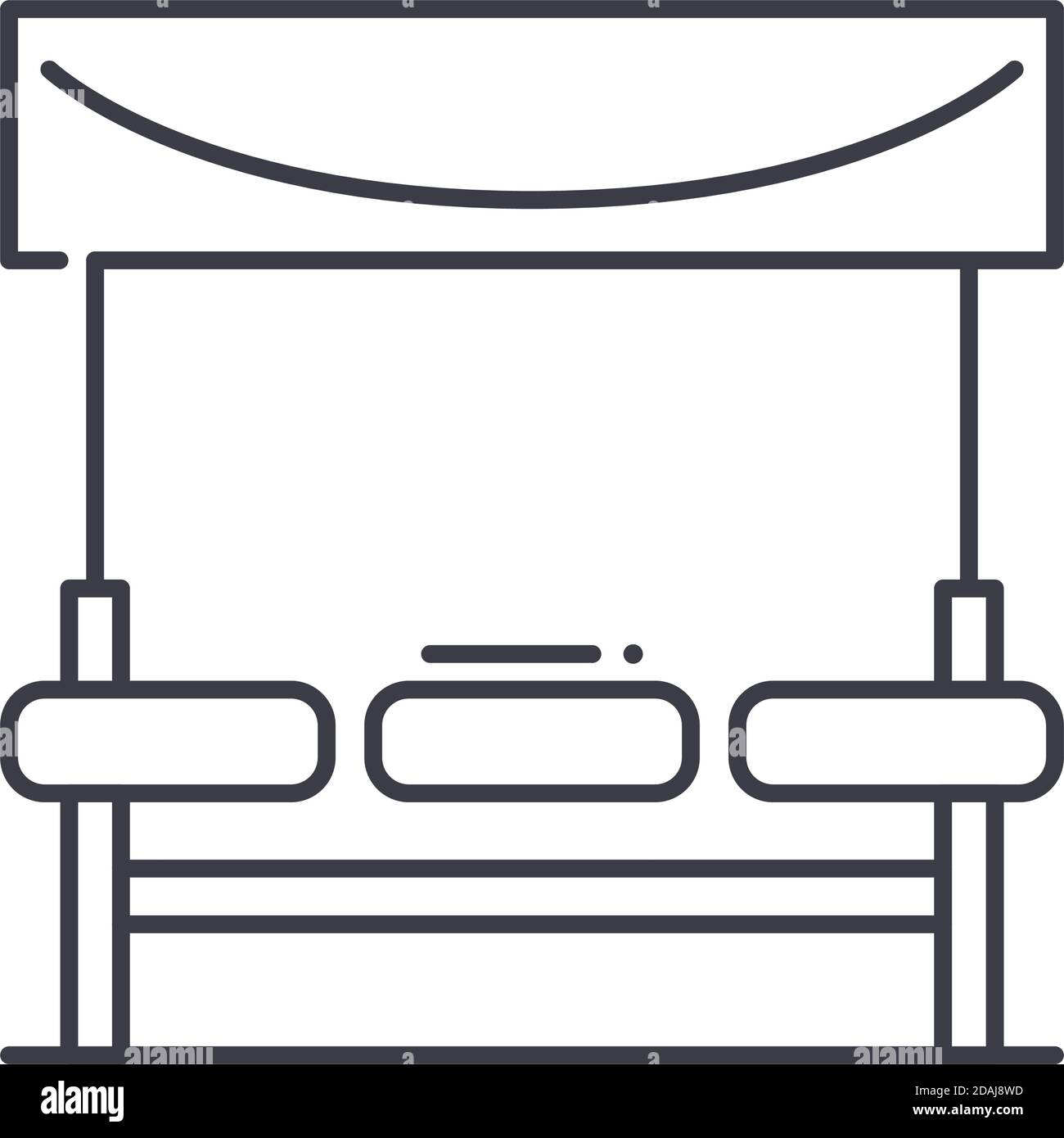 Bus stop concept icon, linear isolated illustration, thin line vector ...