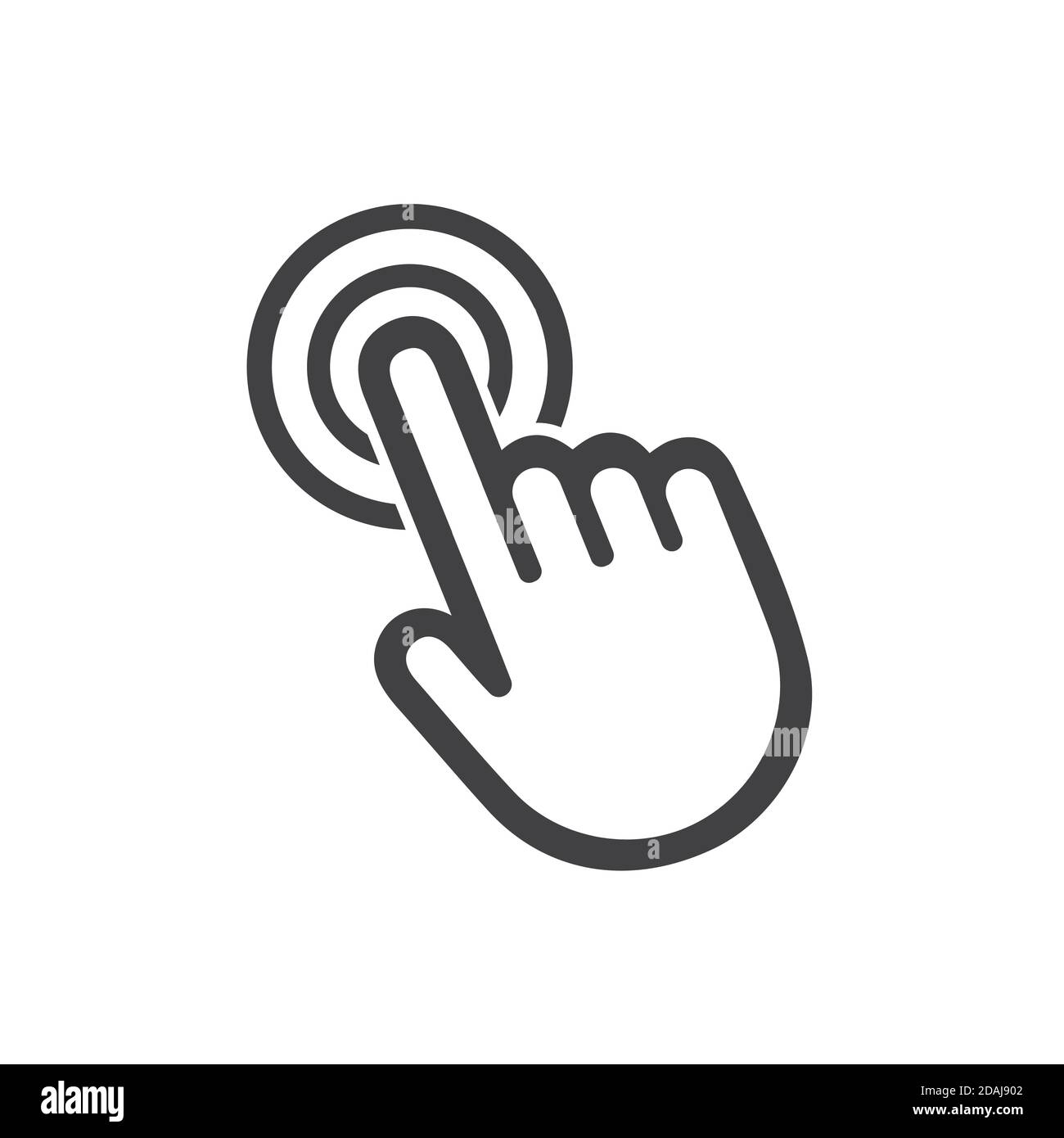 Click the hand cursor icon. Click the hand icon. Isolated vector finger ...