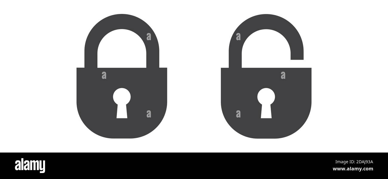 Lock icon in flat style isolated on white background. Vector ...